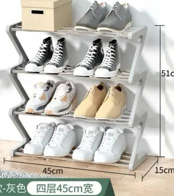 RAK SENDAL SEPATU 4 SUSUN DAN 3 SUSUN MODEL ZIGZAG SHAPE SERBAGUNA ...