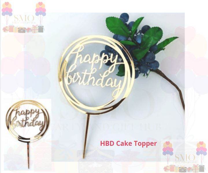 Happy Birthday Gold Round Cake topper | Lazada PH