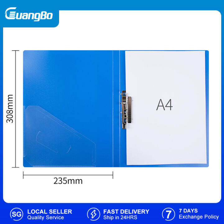 GuangBo File Holder A4 Blue Plastic Folder Stainless Steel Metal Clip ...