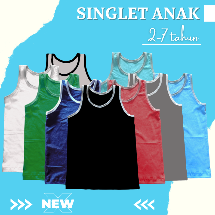 Dalaman Singlet Anak bahan katun tidak gerah dan menyerap keringat ...