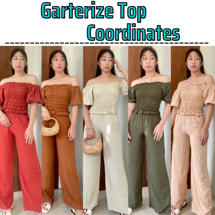 BIG SALE!!Coordinates Garterize Top two way Dress Puff and Off shoulder ...