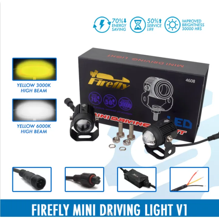 Firefly Mini Driving Light High and Low Yellow / White LED Aniti Fog ...