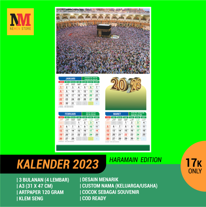 KALENDER 2023 | KALENDER OLEH2 UMROH DAN HAJI | KALENDER MURAH | KALENDER CUSTOM NAMA | KALENDER ...