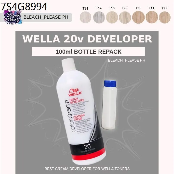 Color permanent Wella 20 and 40 Volume Cream Developer - 100ml Repack ...