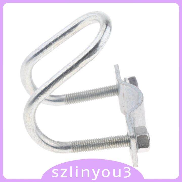 Practical Tool 10PCS Open End Steel Pipe Clamp Clips 90 Double U Bolt ...