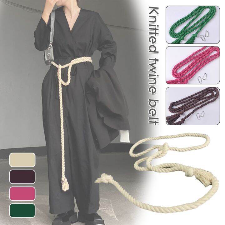 【YP】 Chinese Hanfu Hemp Rope Japan Men Woman Kimono Weave Thin Waist ...