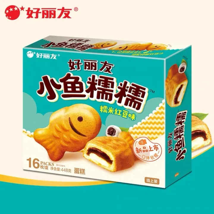 ORION Red Bean Sticky Rice Fish Shape Cake 6pcs per pack Children's ...