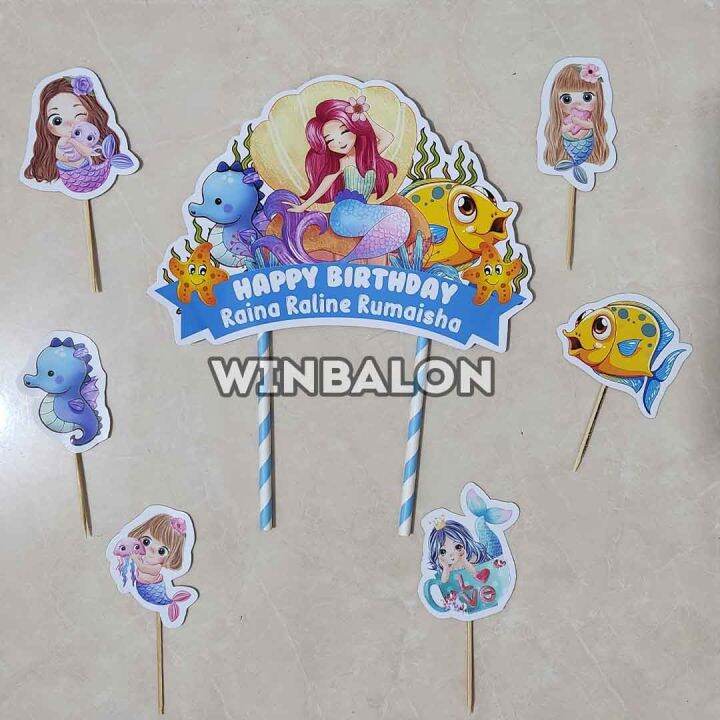 Topper Cake Custom Nama Mermaid | Lazada Indonesia