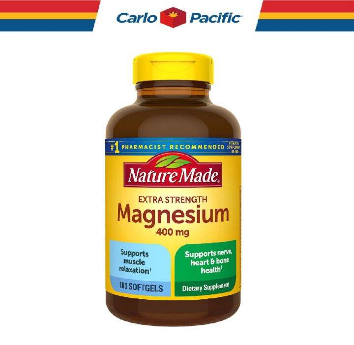 Nature Made Extra Strength Magnesium 400 mg 180 Softgels | Lazada PH