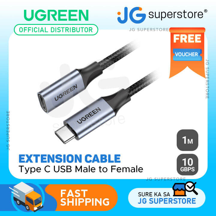 UGREEN USB Type-C 3.1 Male to Female Extension Cable Gen2 Nylon Braided ...