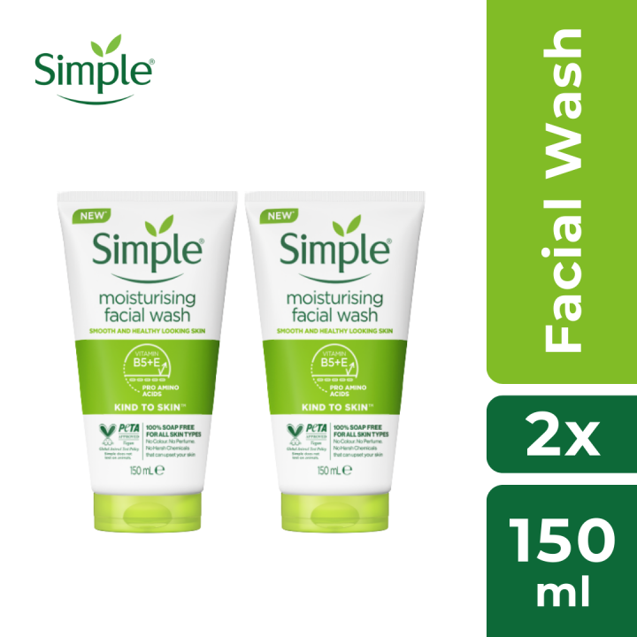Simple Moisturising Foaming Facial Wash 150ml x 2 | Lazada