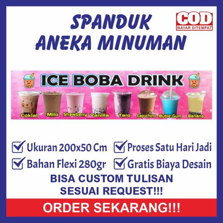 Spanduk Sepanduk Banner Bener Backdrop Plang Usaha Minum Minuman Aneka ...
