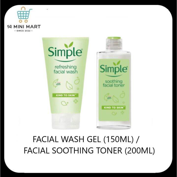 SIMPLE Kind to Skin - Refreshing Facial Wash Gel (150ml) / Soothing ...