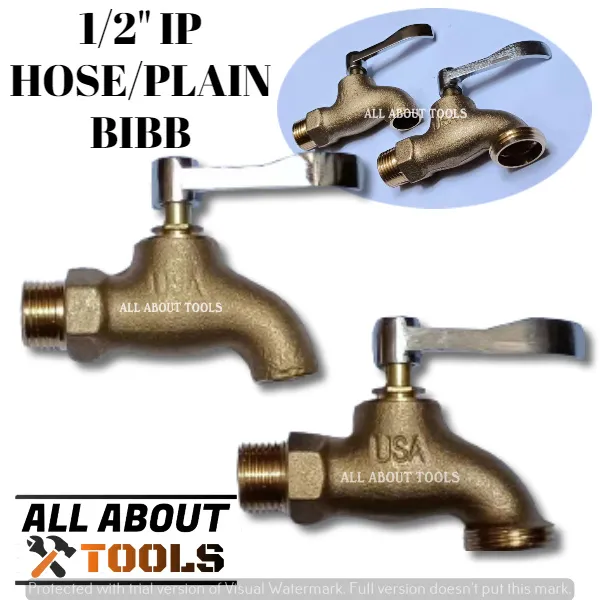 (AAT) 1 PC 1/2" IP HOSE/PLAIN BIBB FLEXCO Brass Kitchen Faucet (USA ...
