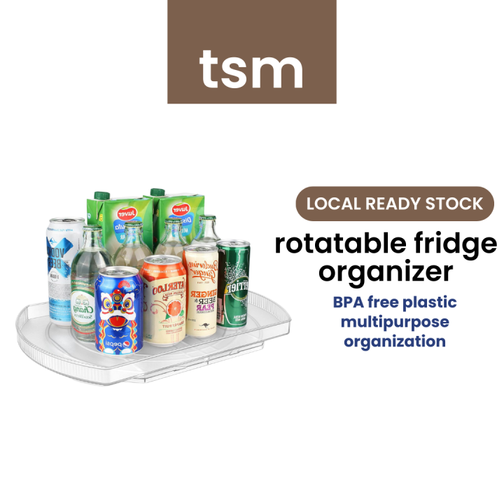 TSM Fridge Lazy Susan Fridge Rack | Storage Turntable | Clear ...