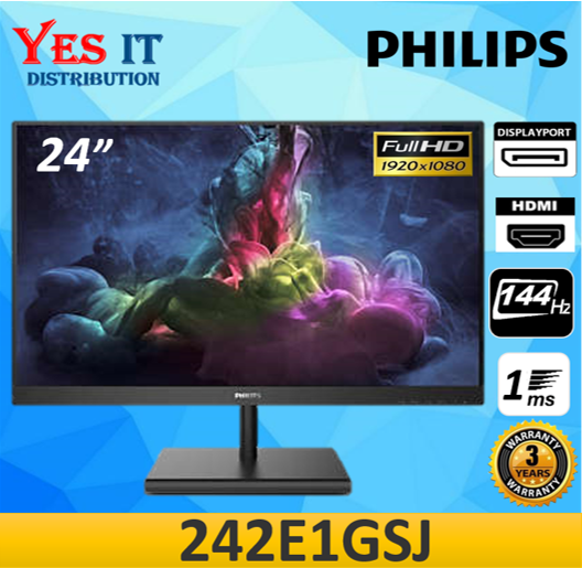 Philips 242E1GSJ 23.8" 1ms 144Hz FHD FreeSync VA LED Gaming Monitor ...