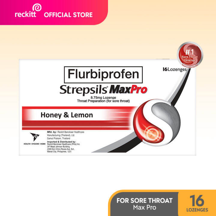 Strepsils Max Pro Lozenges for Severe Sore Throat Blister Pack 16's ...