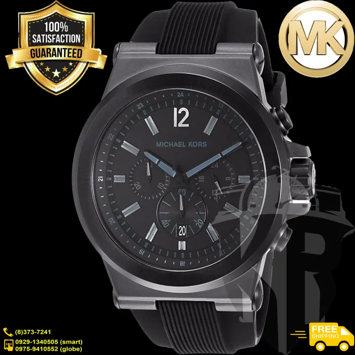 MK Dylan Chronograph Black Dial Black Silicone Strap Michael Kors Watch ...