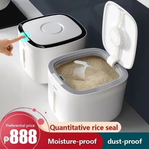 ECOCO Rice Dispenser 10KG Rice Storage Box with Measuring Cup Food ...