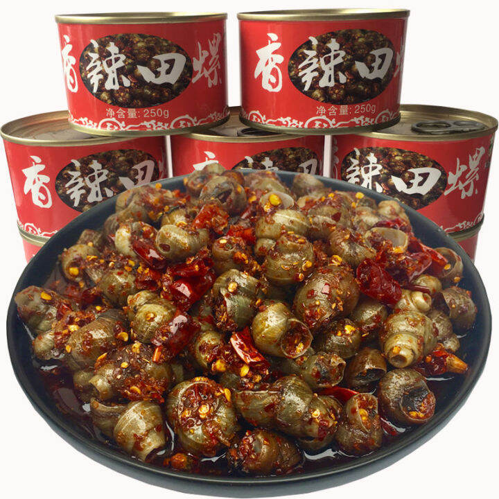 ZEJUN Spicy Fried Snail Ready-to-eat 250g Spicy Snail Meat Small Seafood Canned Food | Lazada PH