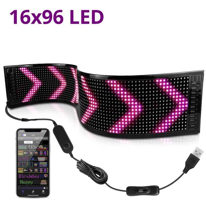 Scrolling Advertising LED Sign USB 5V Bluetooth App Control Logo Light ...