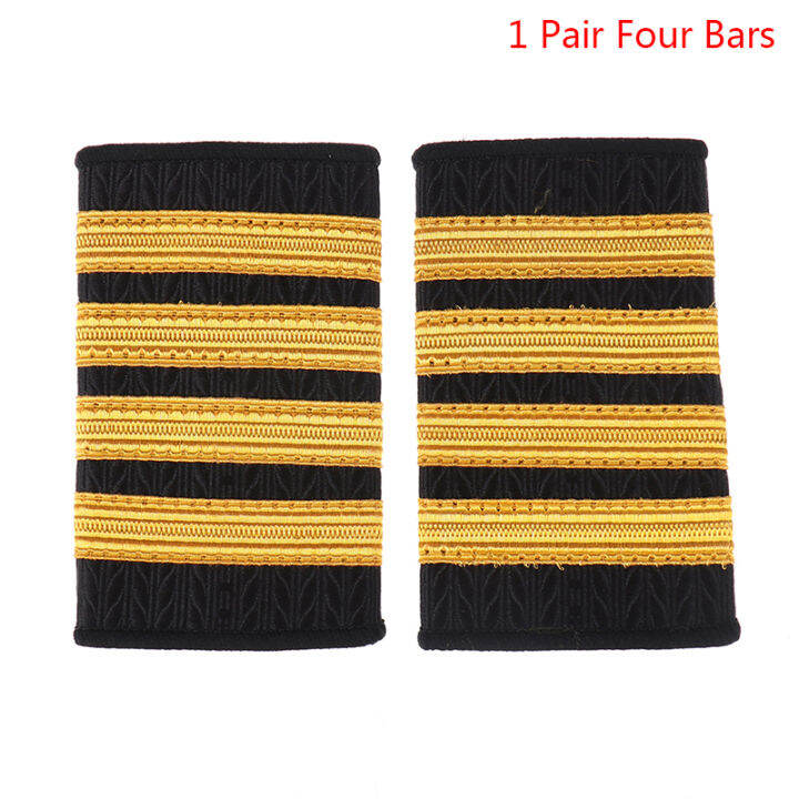 Graceful 1Pair Epaulettes Professional Pilot Uniform Epaulets Gold ...