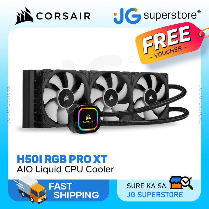CORSAIR H50i RGB Pro XT All-in-One 360mm Liquid CPU Cooler with Triple ...