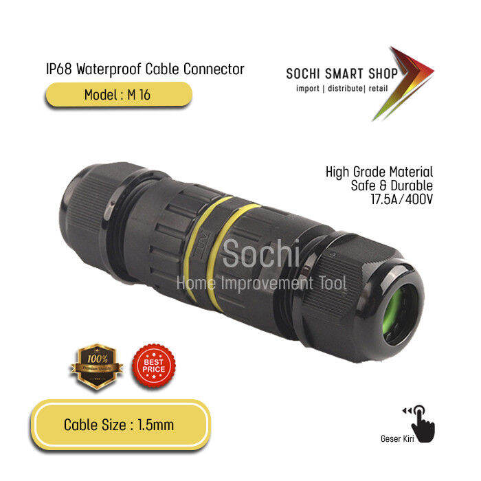 IP68 Waterproof Cable Connector - Sambungan Kabel Listrik Socket 1.5mm ...