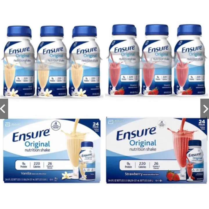 ☛Ensure Original Nutrition Shake Ready to Drink 237ml (Pack of 6, 12, or 24)☆ | Lazada PH