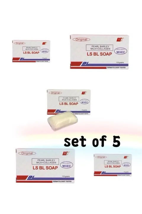Sunny day (SET OF 5) Original LS BL Pearl Barley and Milk+Collagen Soap ...