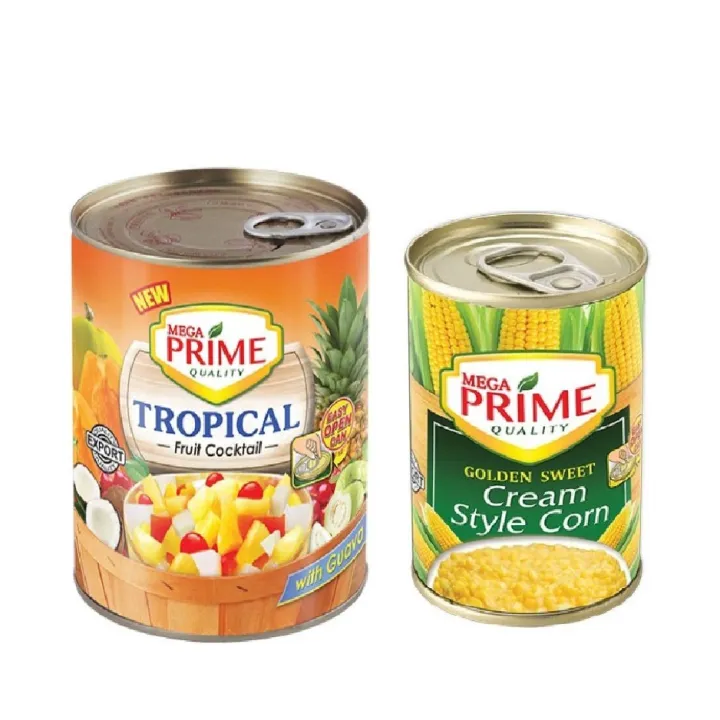 Mega Prime Tropical Fruit Cocktail 822g with Free Mega Prime Cream Corn ...