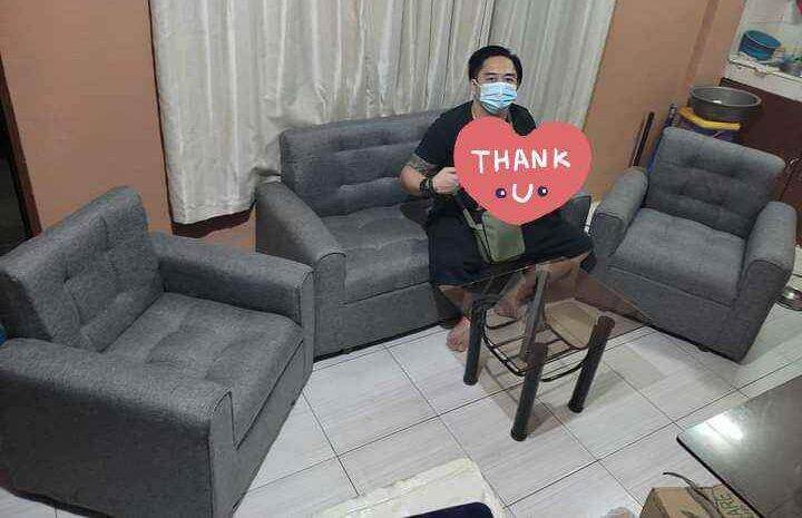 Ambassador sofa set gray fabric with table | Lazada PH