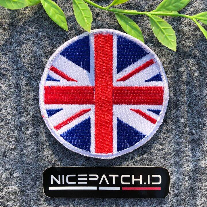 Patch On! UK Flag England Round Logo Bendera Inggris Bulat Goodpatch High Quality Patch Nice ...