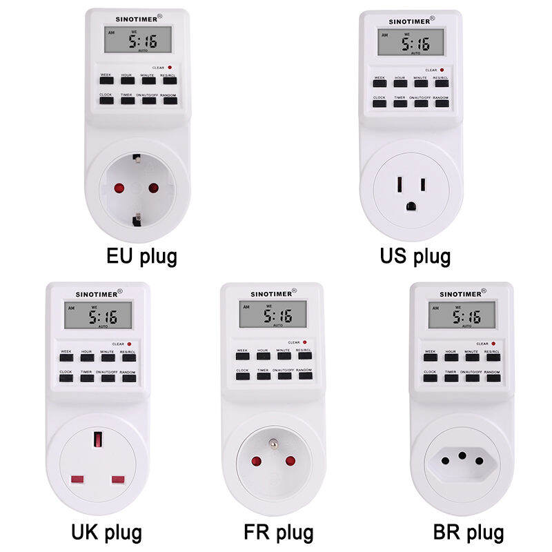 EU UK US FR BR Plug Digital Weekly Programmable Electrical Wall Plug-in Power Socket Timer ...