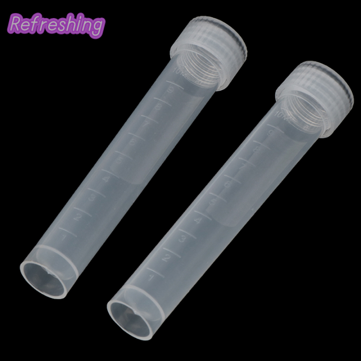 🔥Refreshing 10pcs 10ml Lab Plastic Frozen Test Tubes Vial Seal Cap ...