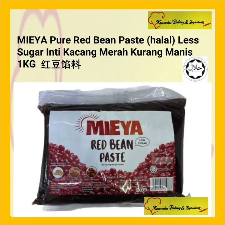 MIEYA Pure Red Bean Paste (halal) Less Sugar Inti Kacang Merah Kurang ...