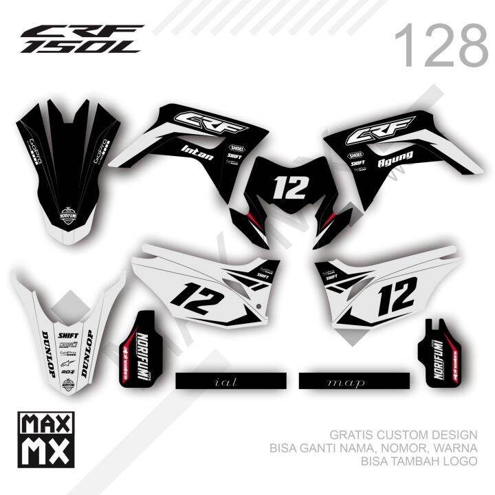 STIKER DECAL CRF 150L FULLBODY 128 HITAM SILVER GRAFIS | Lazada Indonesia