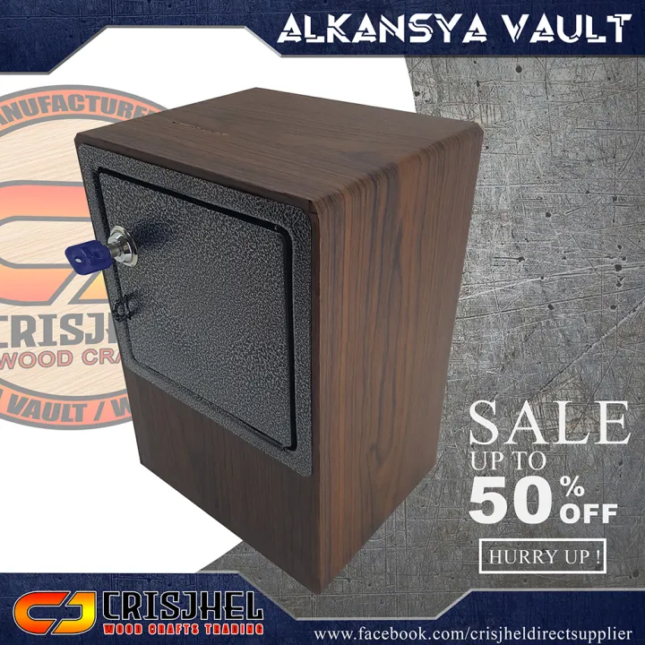 BIG-CHOCOLATE WOOD Alkansya Vault Affordable Sulit Safety Box BILI NA ...