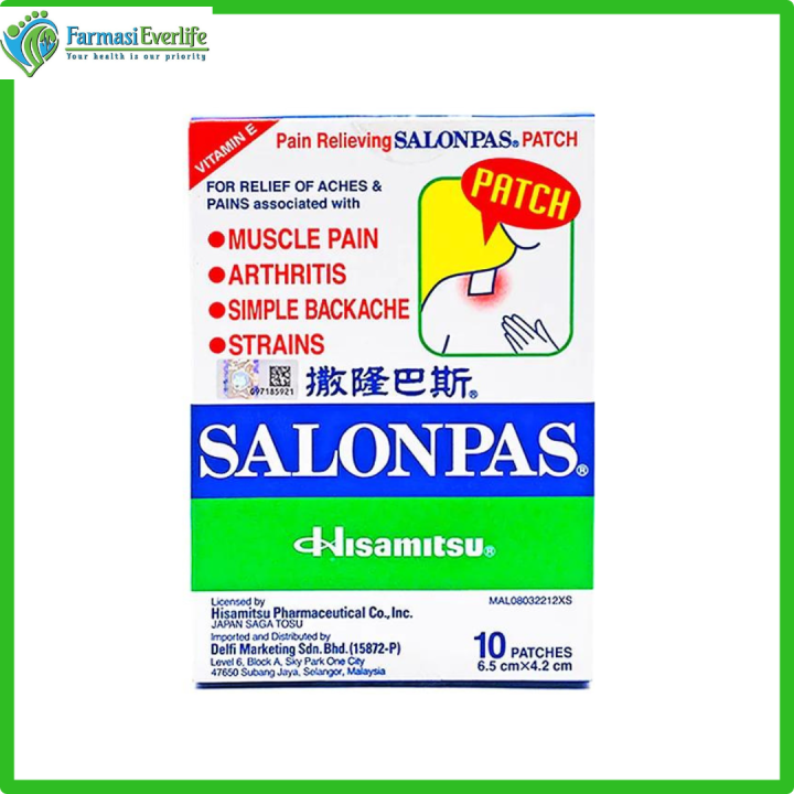 Salonpas 10 patch (6.5cm x 4.2cm) | Lazada