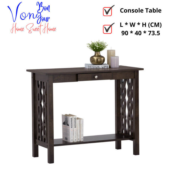 Von Bonjour - ELI Console Table With Drawer / Kayu Meja Tepi / Meja ...