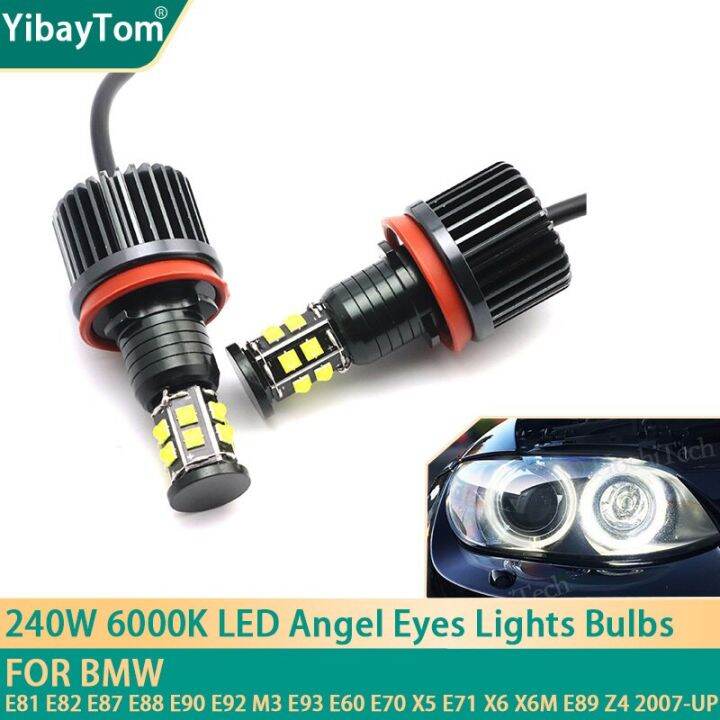 new Sell like hot cakes 2P 240W 6000K Lamp LED Angel Eyes Marker Light Bulbs For BMW E81 E82 E87 ...