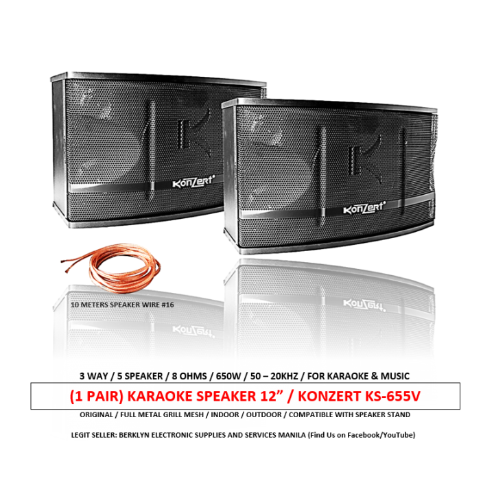 KONZERT KS-655 MK2 / SIZE 12 INCHES / 1 PAIR / 3 WAY 5 SPEAKER / NEO ...