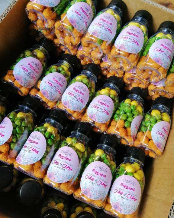 DOORGIFT BOTOL + KACANG + STICKER THANK YOU- 150ML/100pcs | Lazada