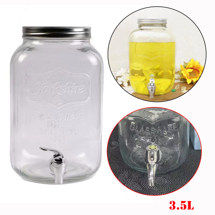 Glass Jar001-3.5 liter glassware gravity beverage dispenser | Lazada PH