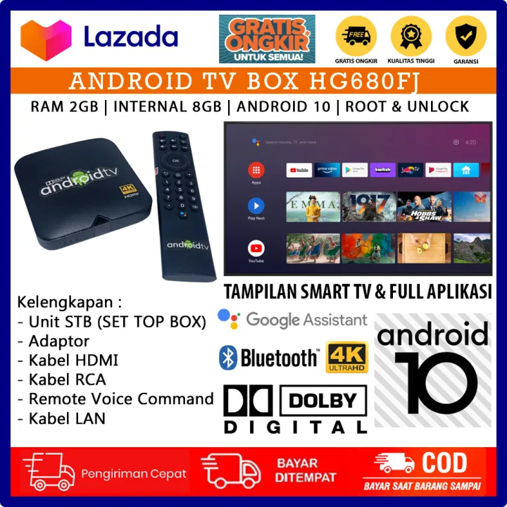 Android TV Box HG680FJ / RAM 2GB / INTERNAL 8GB / REMOTE VOICE ...