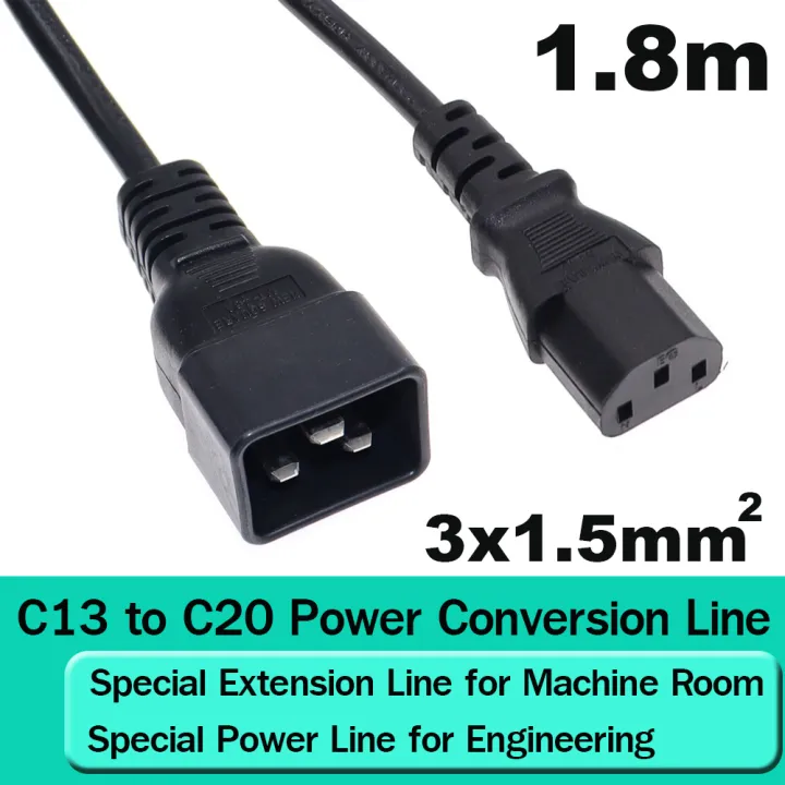 1.8m IEC C20 to C13 UPS Extension Cables, PDU Distribution Power Cord,Connect with C14 and C19 ...
