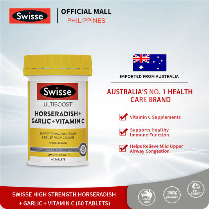 Swisse Ultiboost Horseradish + Garlic + Vitamin C 60 Tablets | Lazada PH