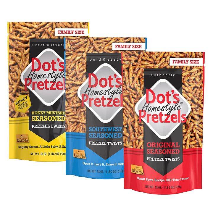Dot's Homestyle Pretzels 18 Ounce Family Size Variety Flavor Pack ...