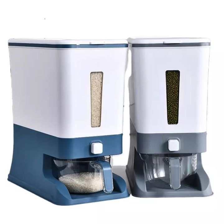 Best Seller 10KG RICE DISPENSER with Transparent Draining Measuring Cup ...