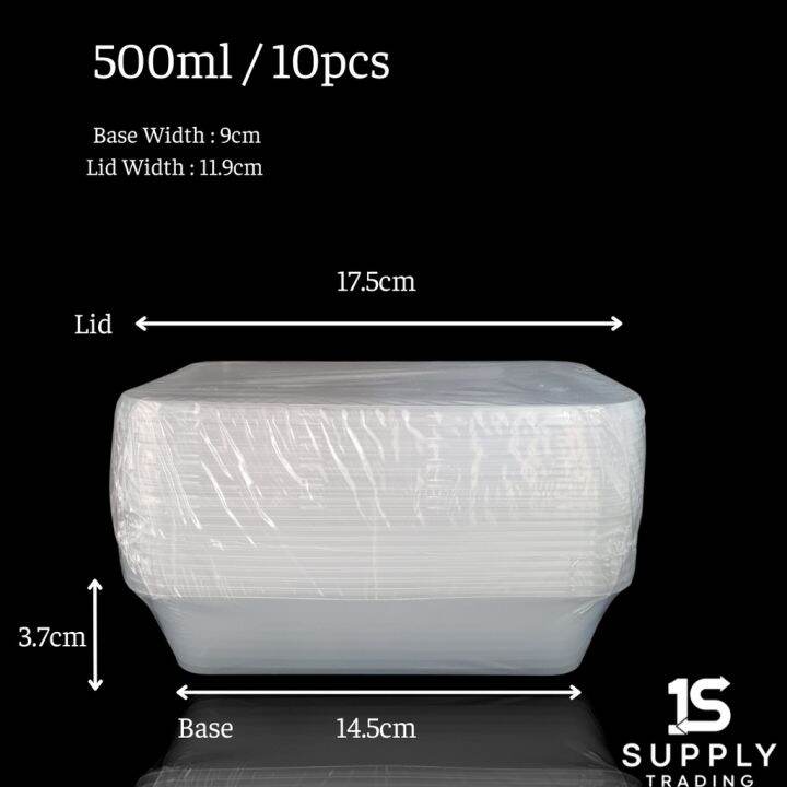 10pcs Microwavable Containers tub - re500 , re 750 , re1000 - Rectangle ...